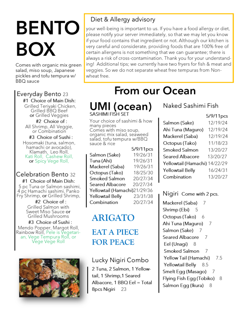 MENU – OCO TIME & IT'S TIME