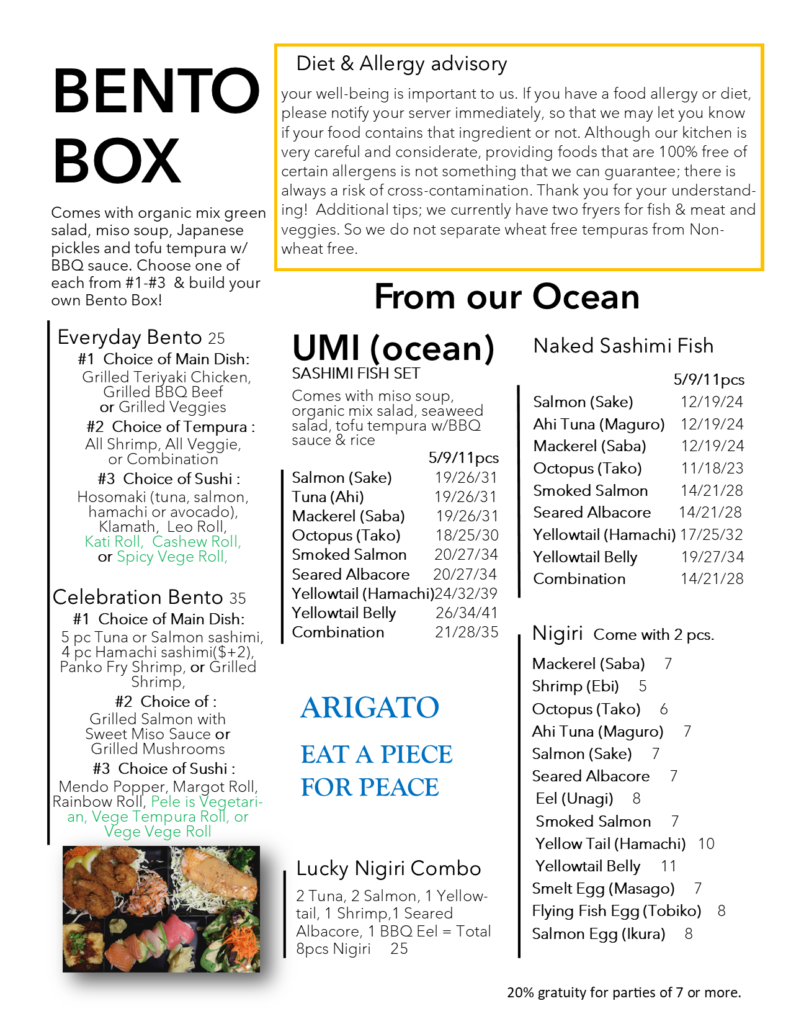 MENU – OCO TIME & IT'S TIME