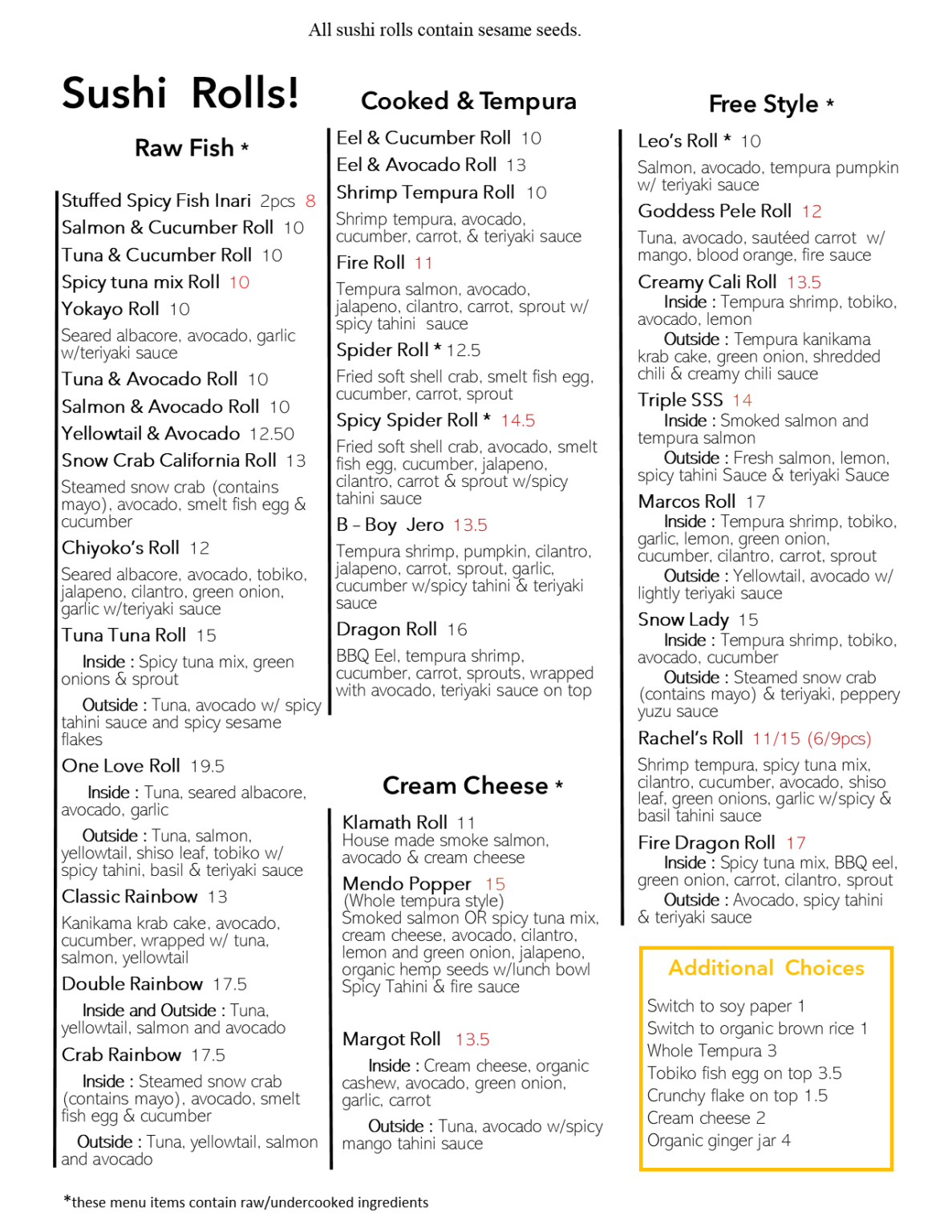 MENU – OCO TIME & IT'S TIME