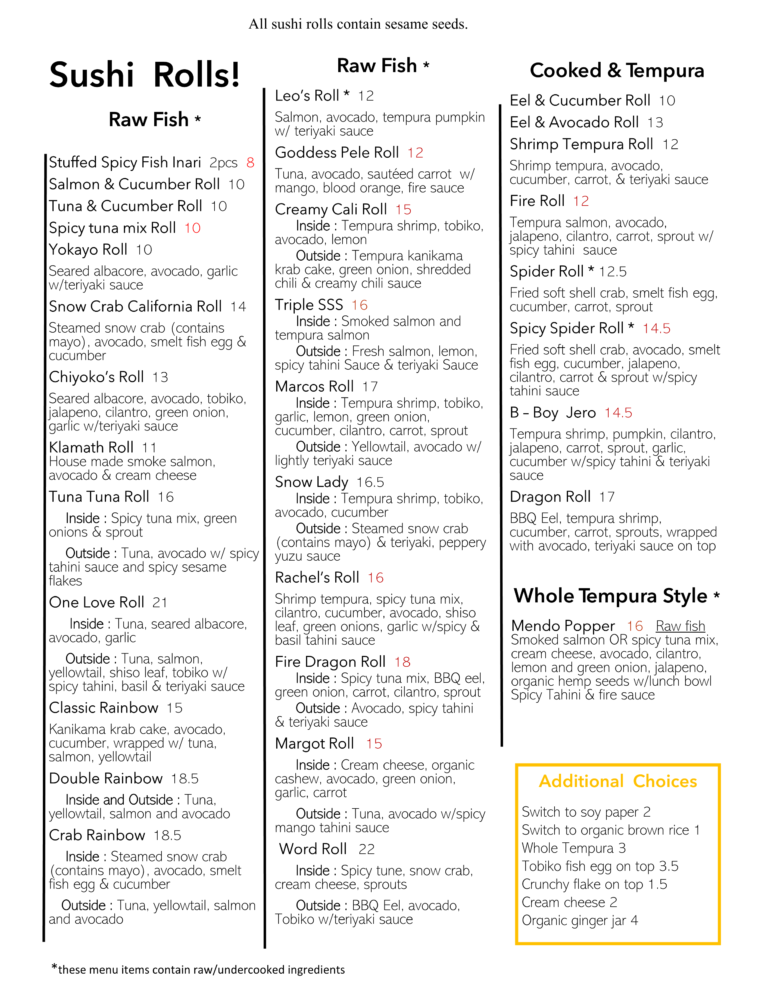 MENU – OCO TIME & IT'S TIME